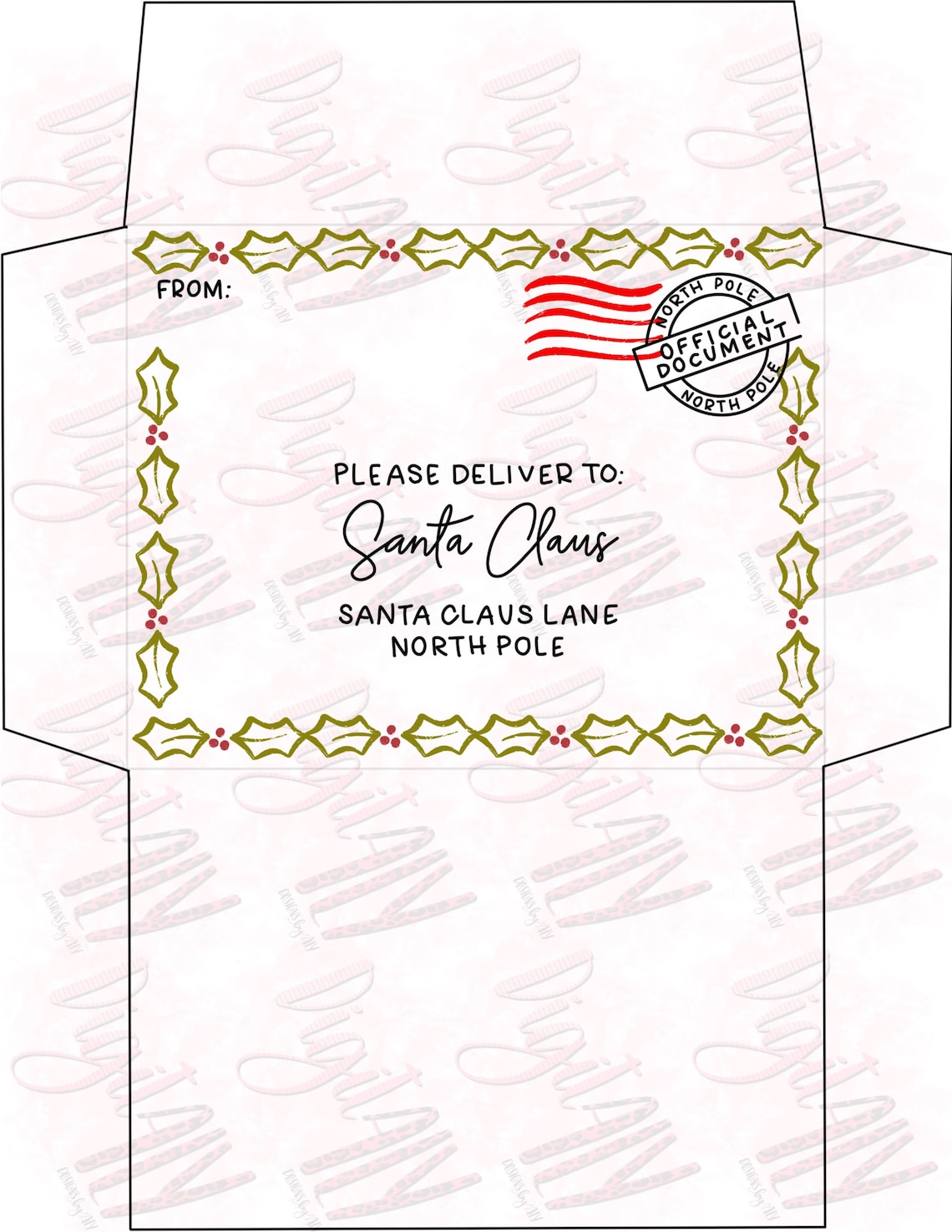 Letter to Santa and Envelope/ Printable/ Digital Download/ Png ...