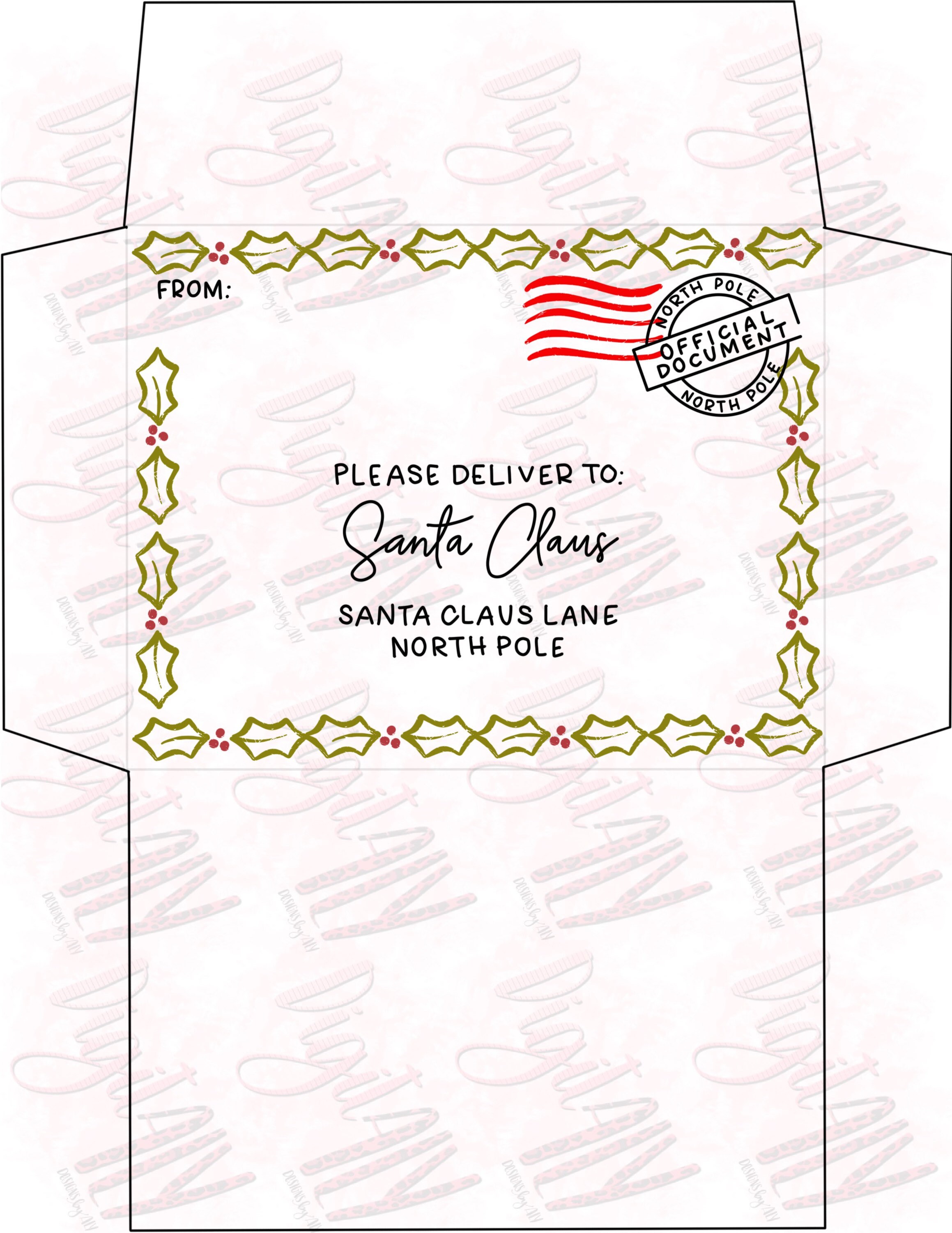 Letter to Santa and Envelope/ Printable/ Digital Download/ Png ...