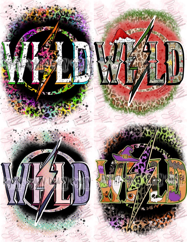 Four Wild Designs / Lisa Frank Inspired/ Mermaid Inspired/ Halloween ...