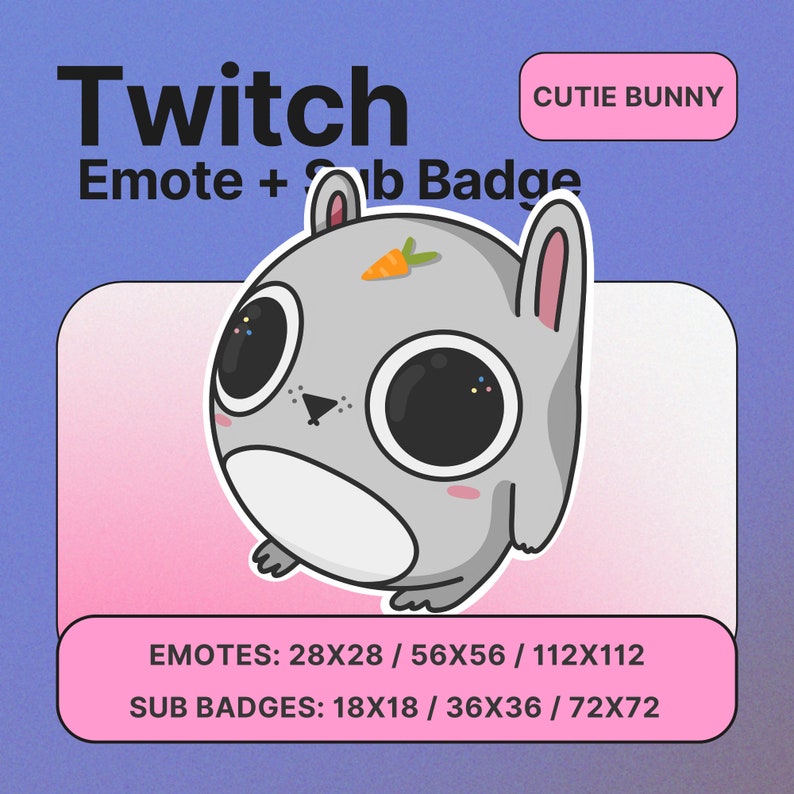 Twitch Emote | Cutie Bunny - Etsy