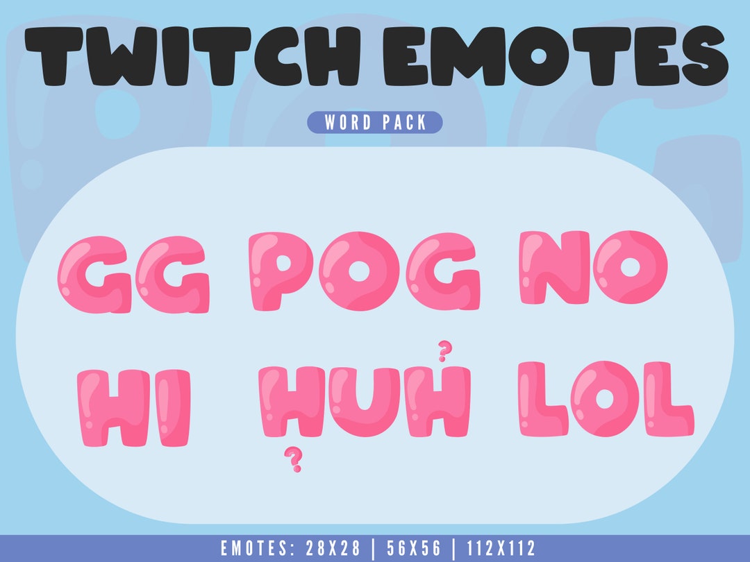 Twitch Emotes | Word Pack - Etsy