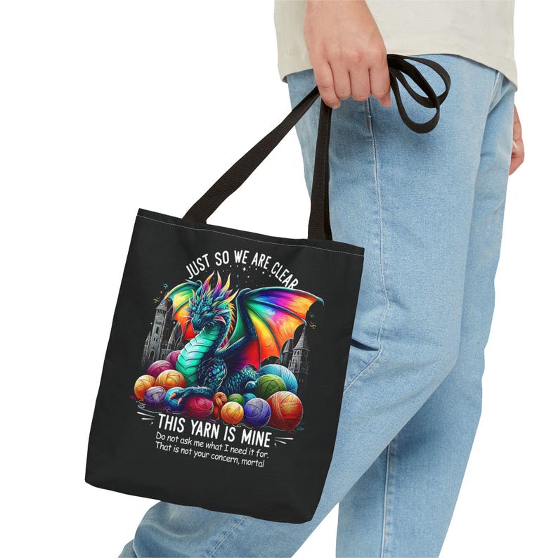 Dragon Yarn Hoard Tote Bag: Knitting Crochet Craft Bag - Etsy