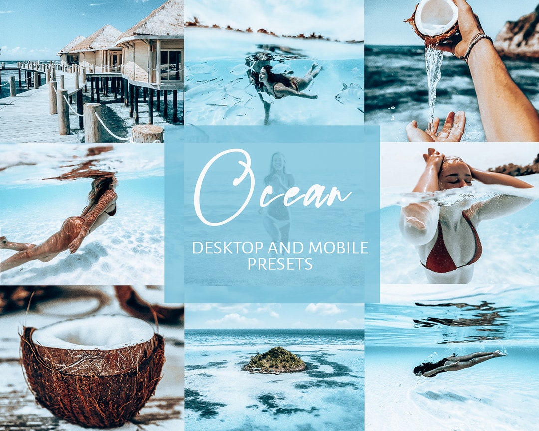12 Lightroom Presets for Mobile & Desktop, Ocean Presets, Blue Preset ...