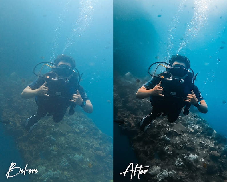 10 Underwater Diving Lightroom Presets for Mobile & Desktop, Underwater Photography Presets ...