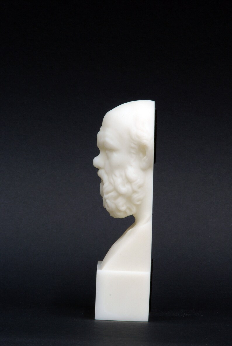 Socrates Quote Magnet Bust 4 White Marble SLA 3D Printed Resin ...