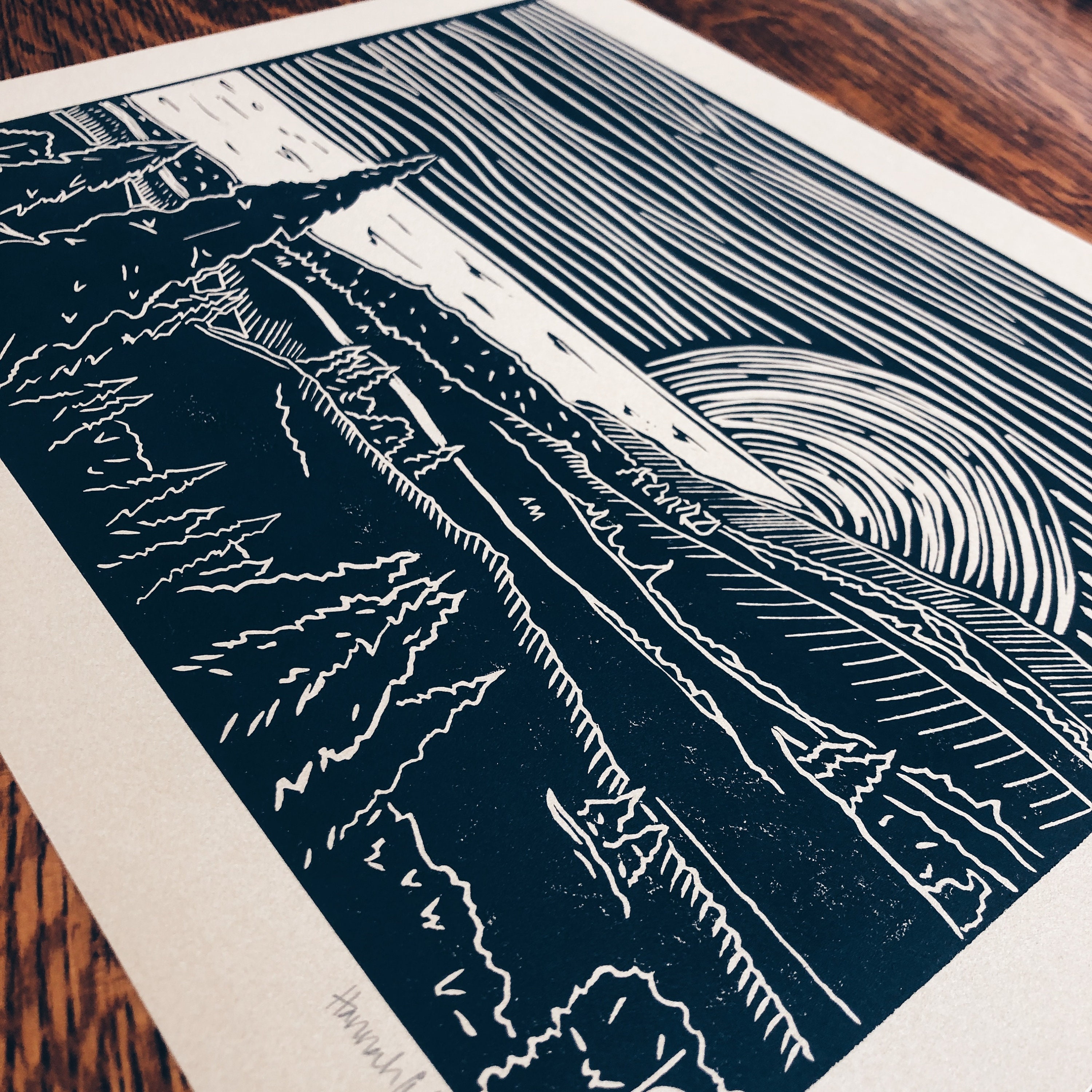 Dunes at Pictured Rocks Original Linocut Print Michigan - Etsy