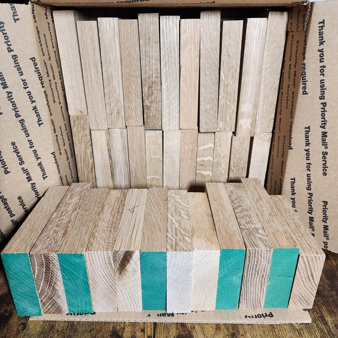 24 PCS White Oak S4S Wood Blocks Cut Offs Craft Wood Blocks 24 Pcs ...