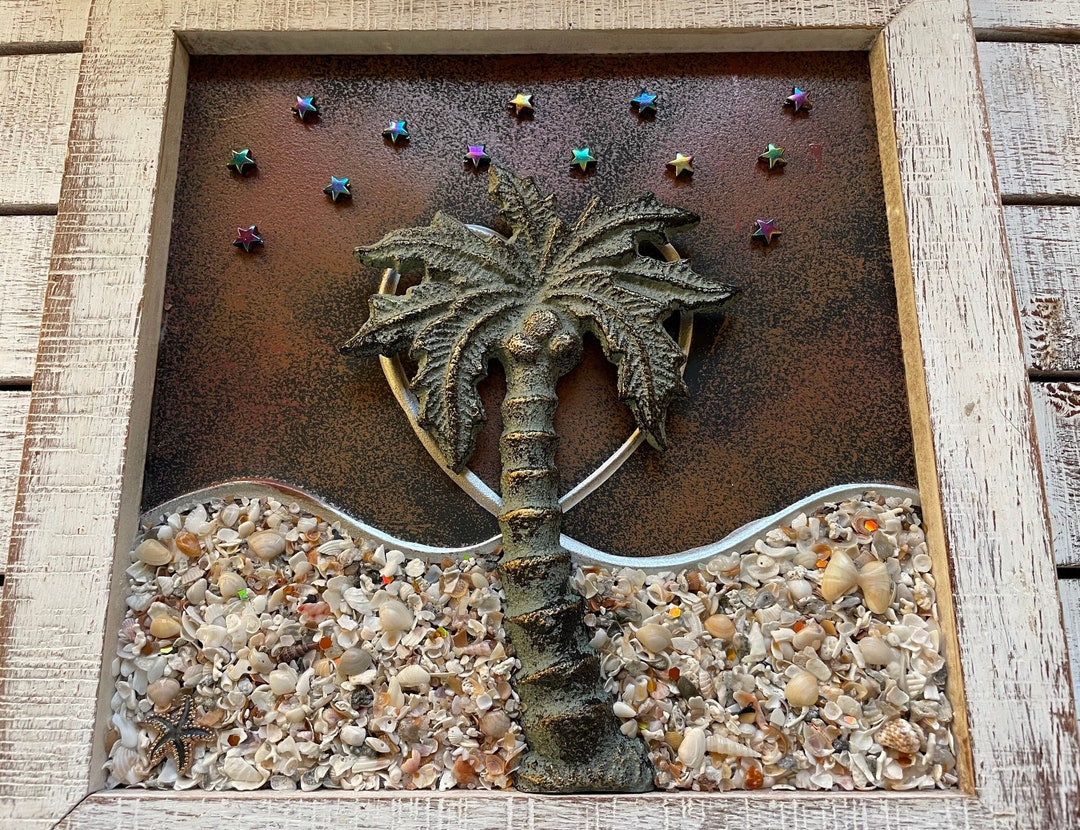Starry Night With Metal Palm Tree and Multi Color Stars - Etsy