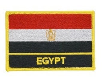Egypt Flag Patch Iron / Sew on Egyptian Embroidered Badge Embroidery ...