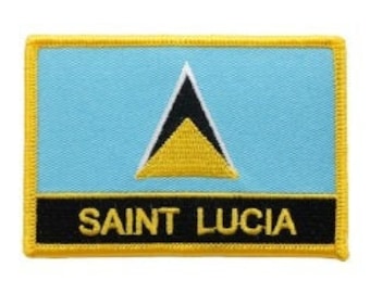 St Lucia Flag Fabric - Etsy UK