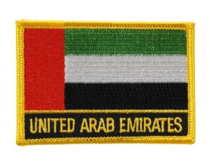 FLAG Patch Iron on Glue Embroidered Applique Emirates Arab United EAU ...