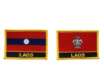 Laos National Flag Embroidered Iron on Patch Sew on Badge - Etsy