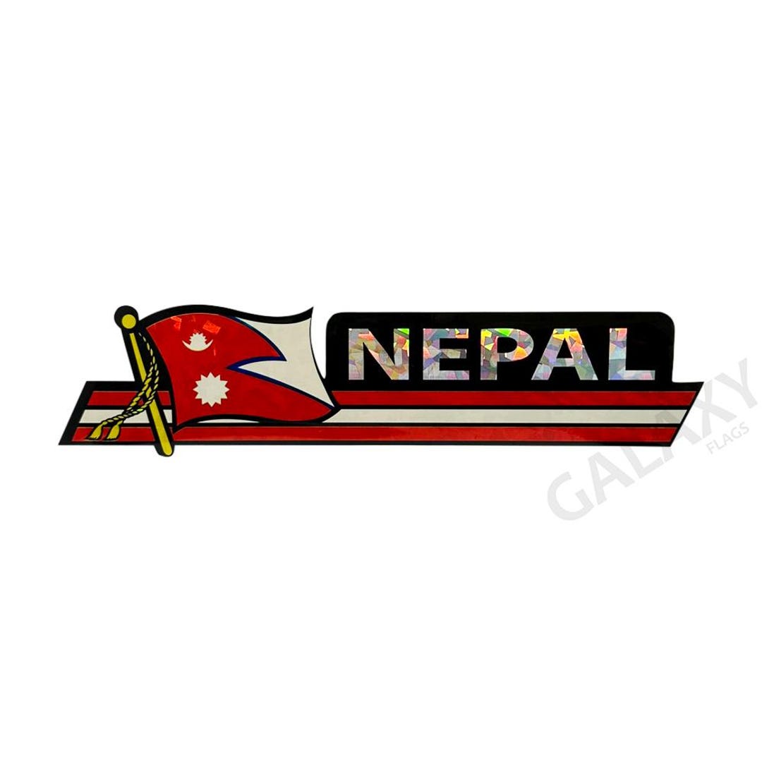 Nepal Bumper Sticker / Nepal Flag Sticker / "3 X 11 3/4" Nepal Bumper ...