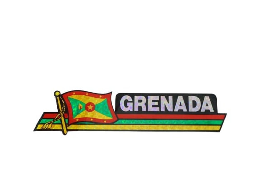 Grenada Bumper Sticker / Grenada Flag Sticker / 3 X 11 3/4 Grenada ...