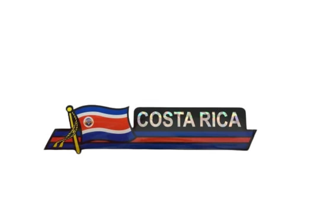 Costa Rica Bumper Sticker / Costa Rica Flag Sticker / 3 X 11 3/4 Costa ...