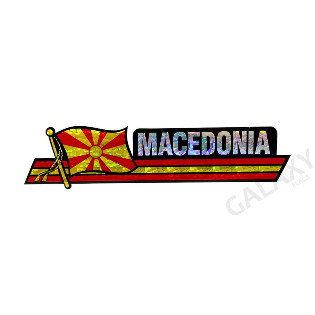 Macedonia Bumper Sticker / Macedonia Flag Sticker / "3 X 11 3/4 ...