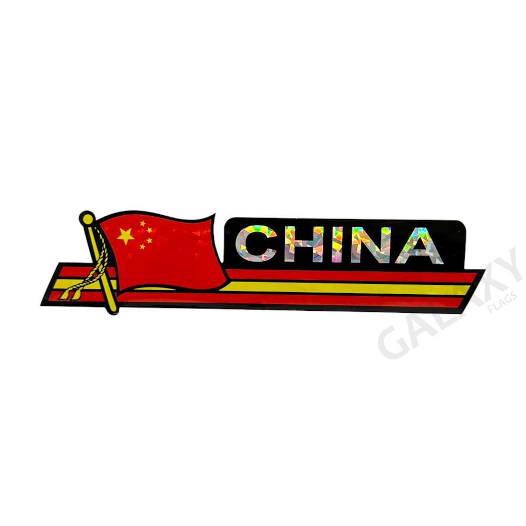 China Bumper Sticker / China Flag Sticker / "3 X 11 3/4" China Bumper ...