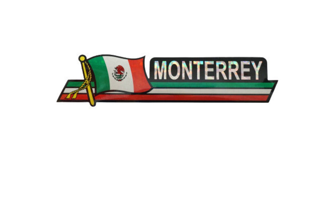 Monterrey Bumper Sticker / Monterrey Flag Sticker / 3 X 11 3/4 ...