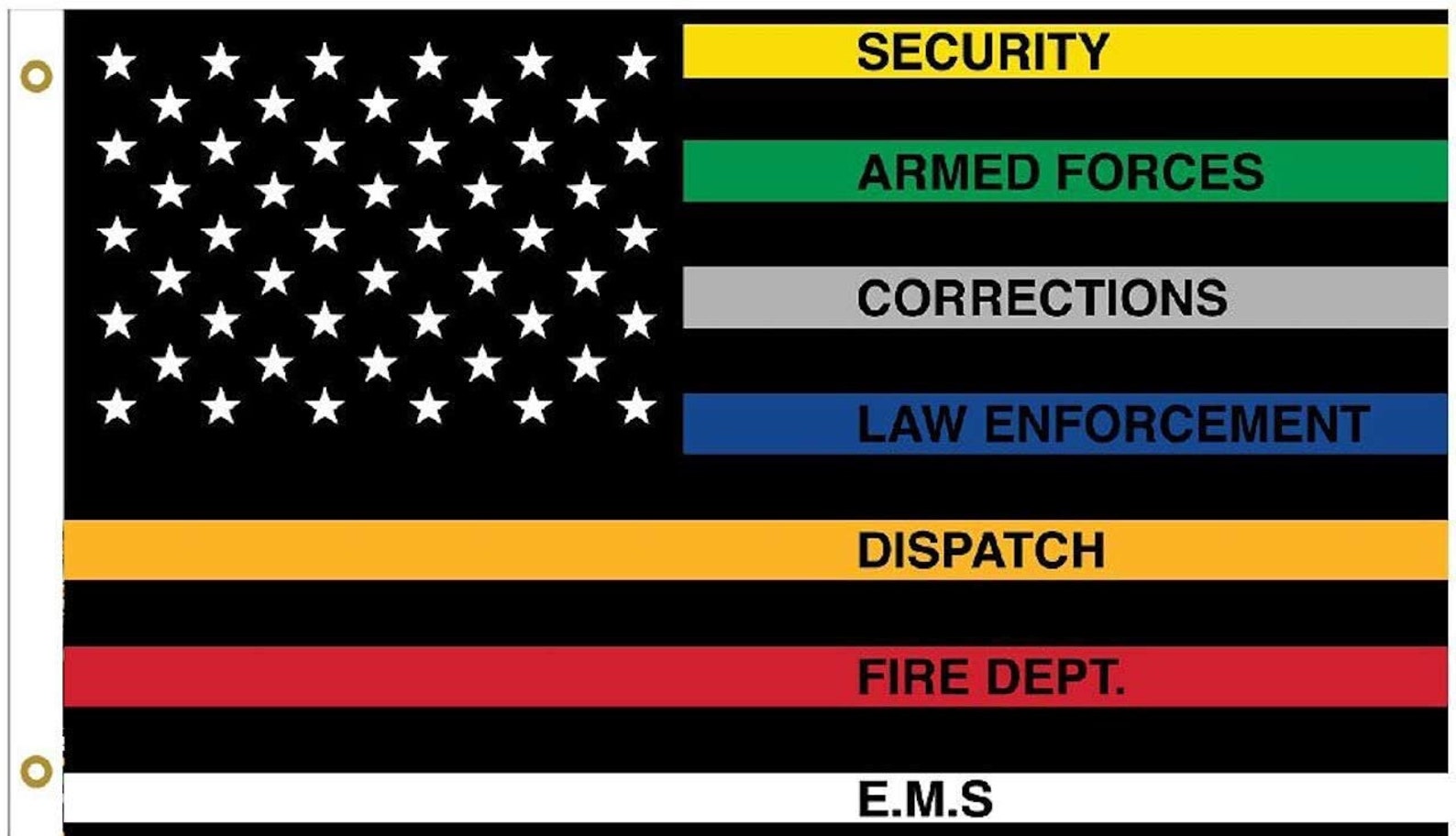 U.S.A. First Responders 3x5 Flag / Colored First Responders American ...
