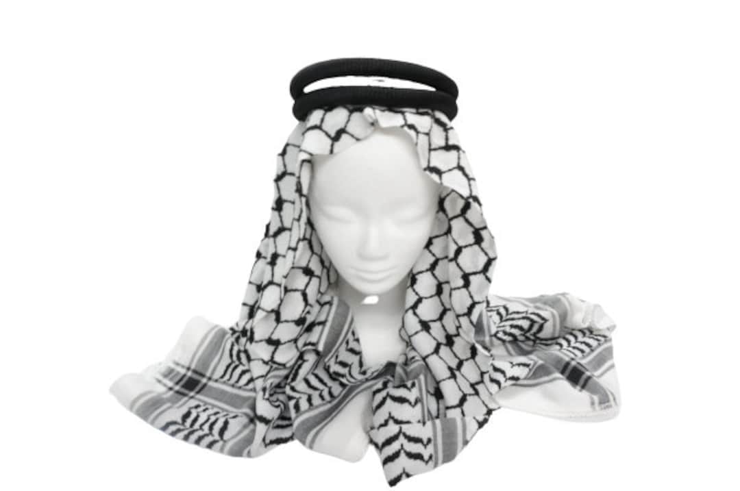 Authentic Keffiyeh Neck Scarf / Black and White Shemagh / Agal - Etsy