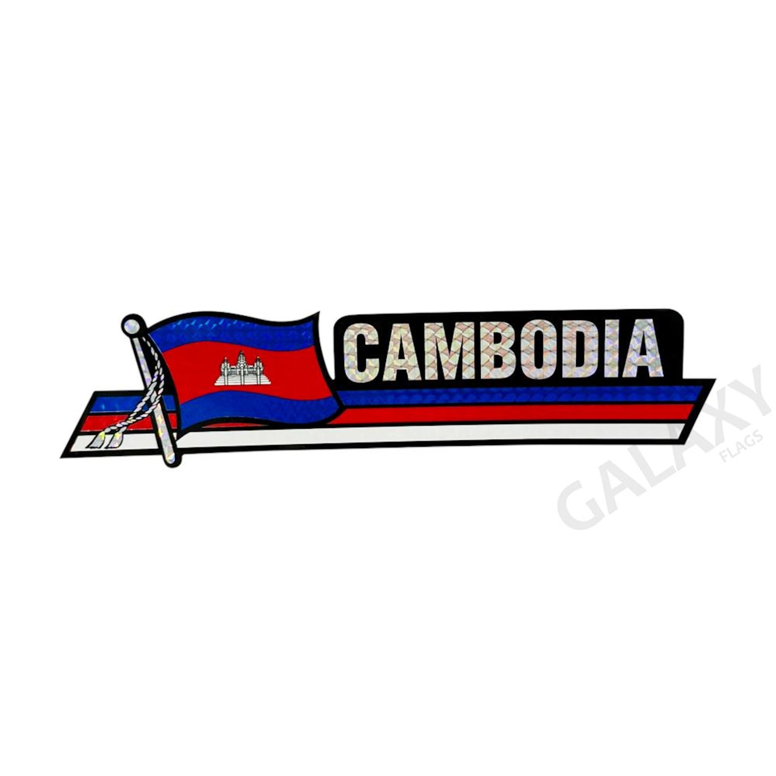 Cambodia Bumper Sticker / Cambodia Flag Sticker / "3 X 11 3/4" Cambodia ...