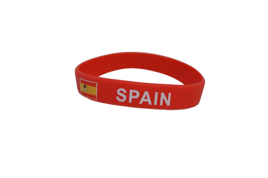 Spain Bracelet / Spain Flag Silicone Rubber Bracelet - Etsy