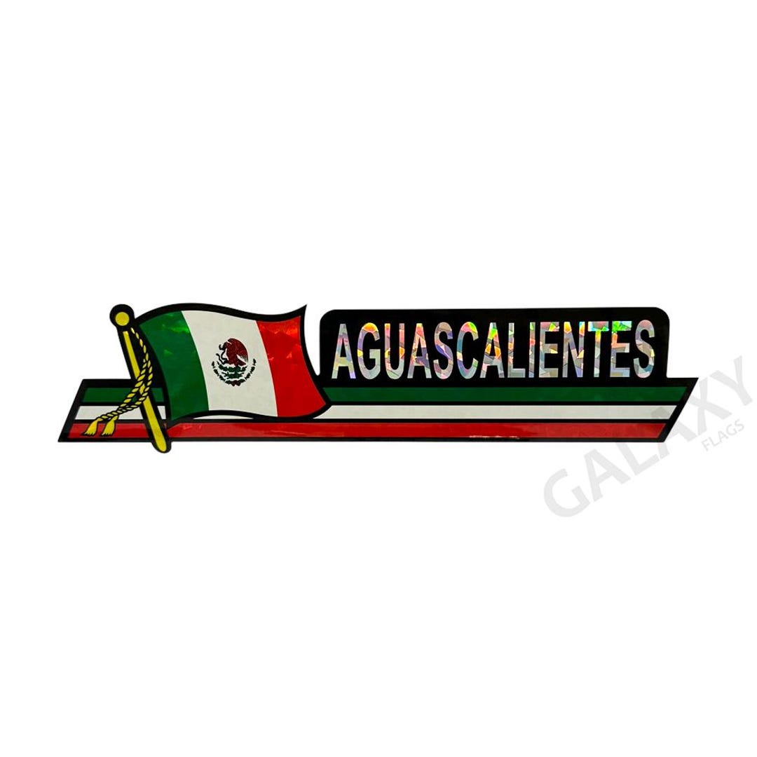 Aguascalientes Bumper Sticker / Aguascalientes Flag Sticker / "3 X 11 3 ...