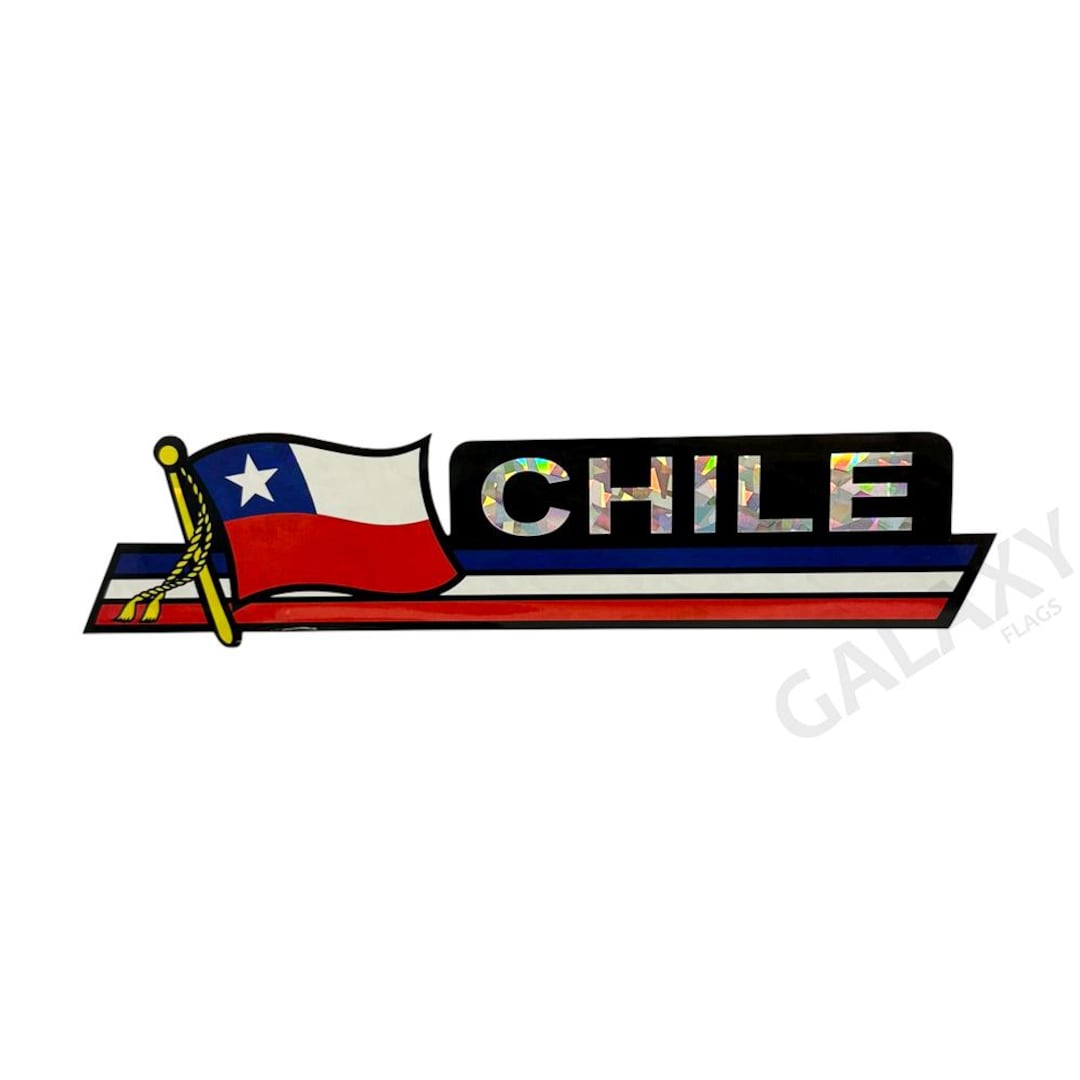 Chile Bumper Sticker / Chile Flag Sticker / "3 X 11 3/4" Chile Bumper ...