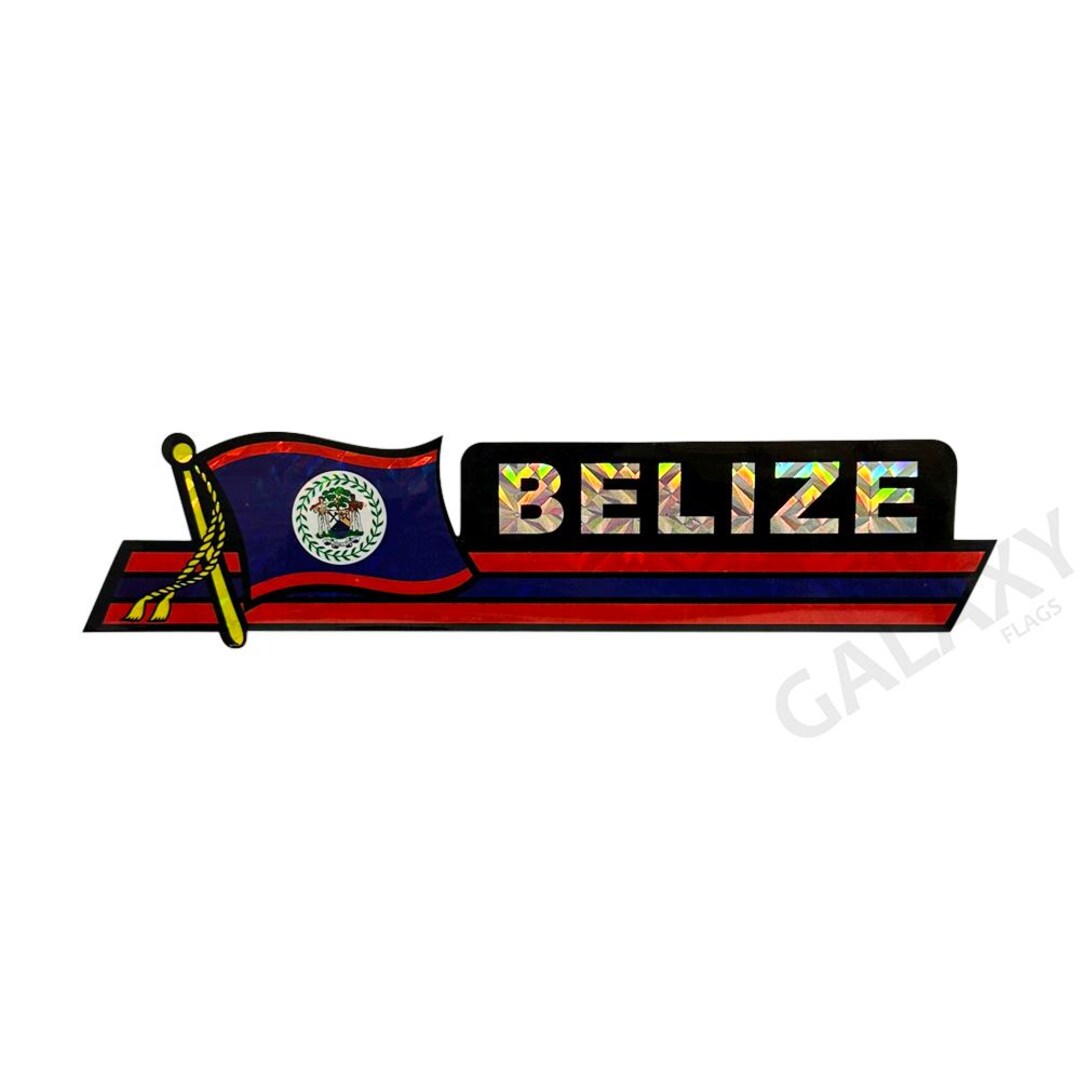 Belize Bumper Sticker / Belize Flag Sticker / "3 X 11 3/4" Belize ...