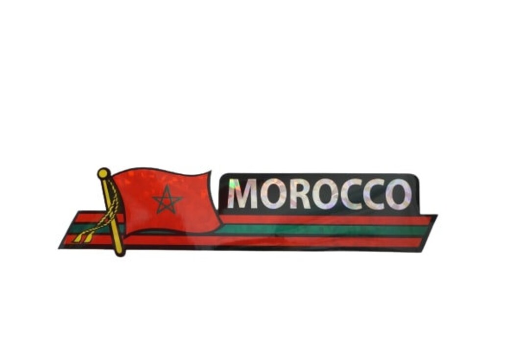 Morocco Bumper Sticker / Morocco Flag Sticker / 3 X 11 3/4 Morocco ...