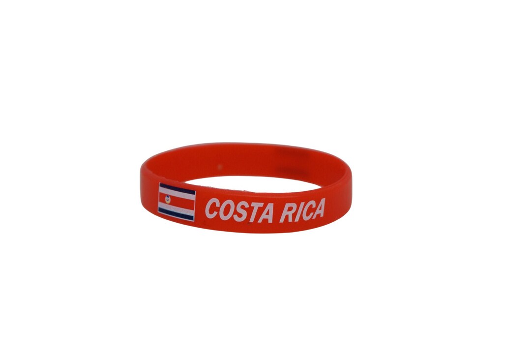Costa Rica Bracelet / Costa Rica Flag Silicone Rubber Bracelet - Etsy