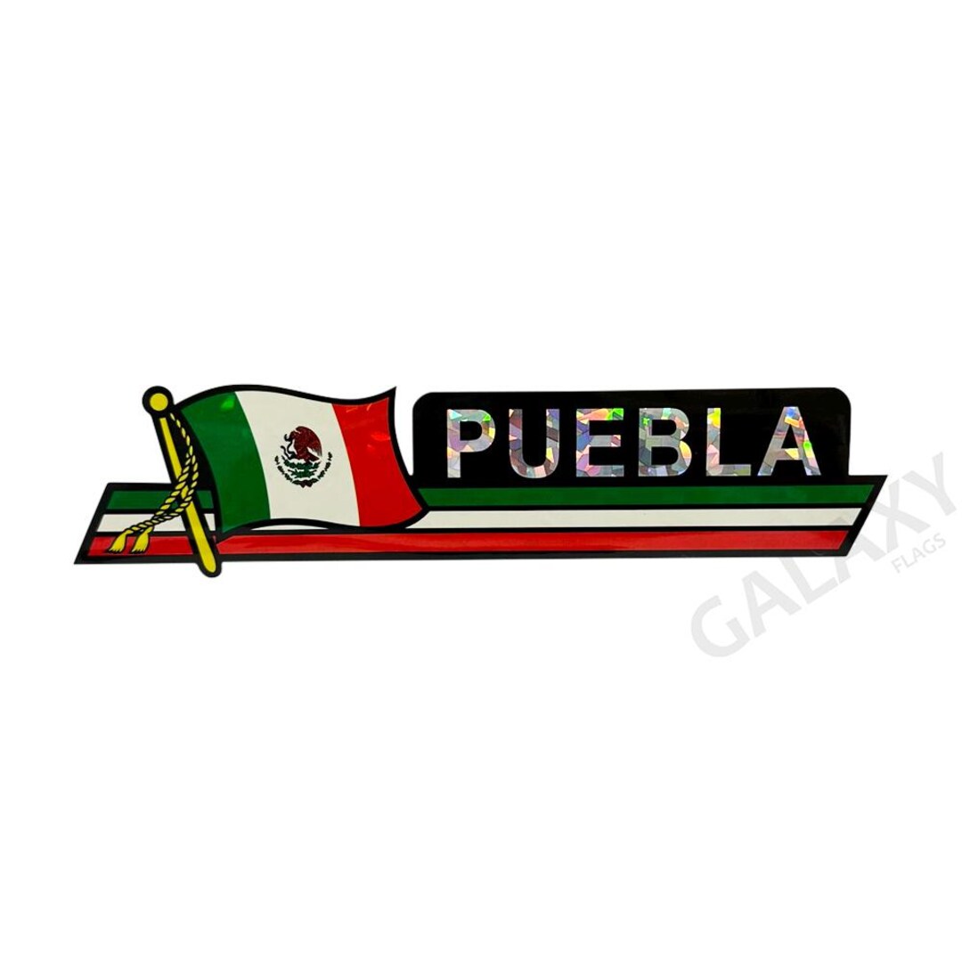 Puebla Bumper Sticker / Puebla Flag Sticker / "3 X 11 3/4" Puebla ...