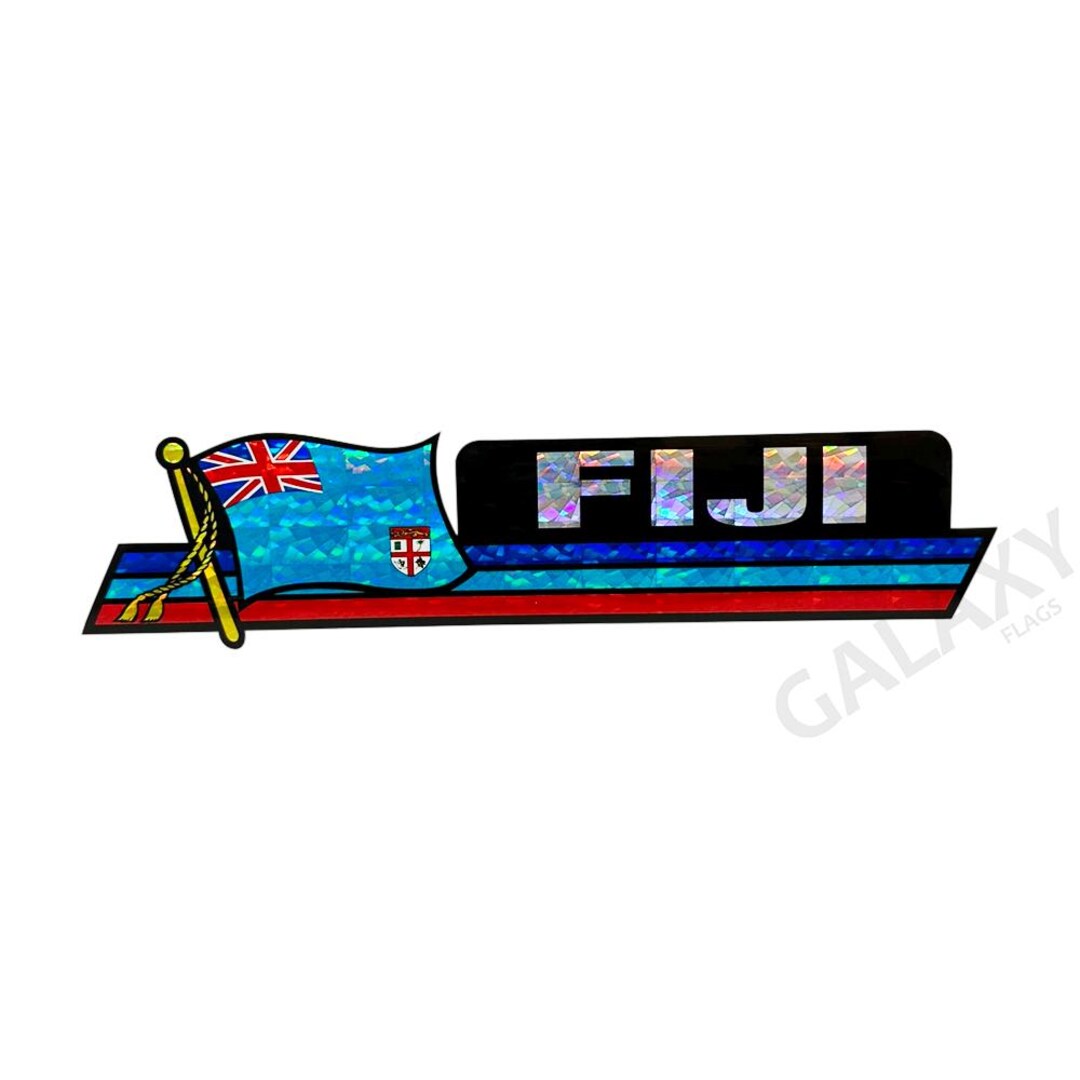 Fiji Bumper Sticker / Fiji Flag Sticker / "3 X 11 3/4" Fiji Bumper ...