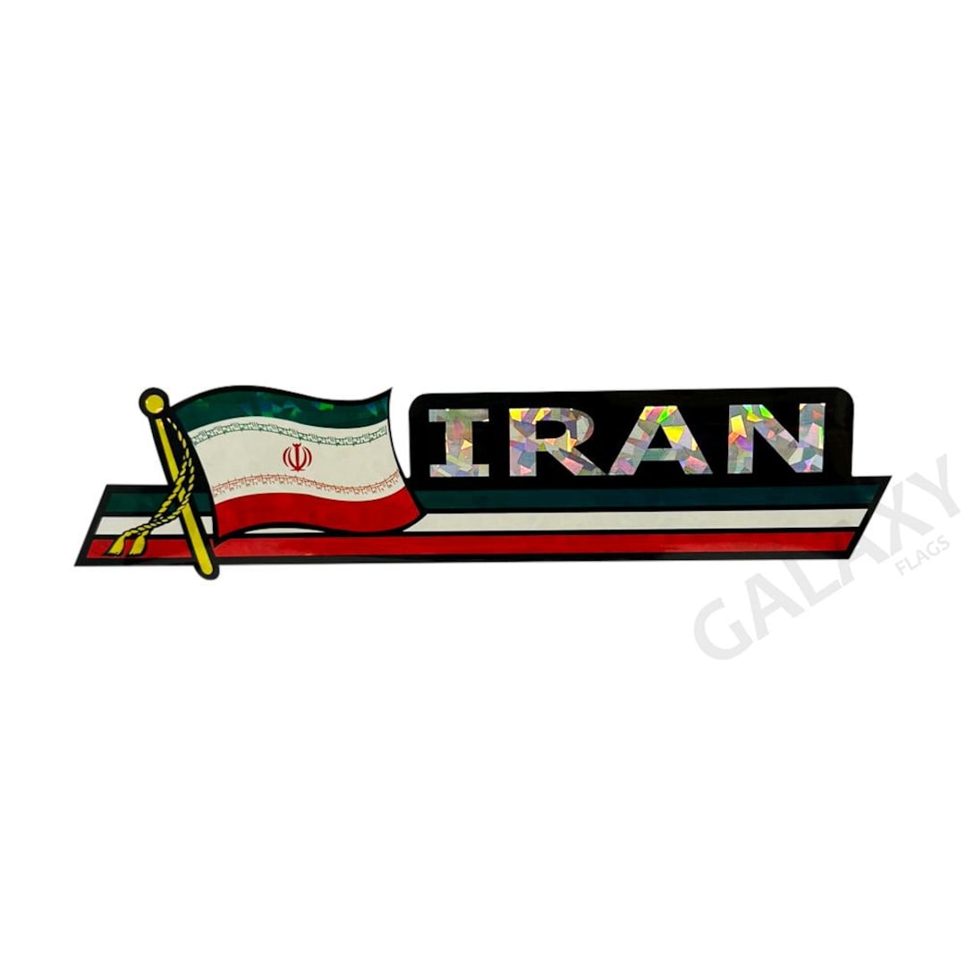 Iran Bumper Sticker / Iran Flag Sticker / "3 X 11 3/4" Iran Bumper ...