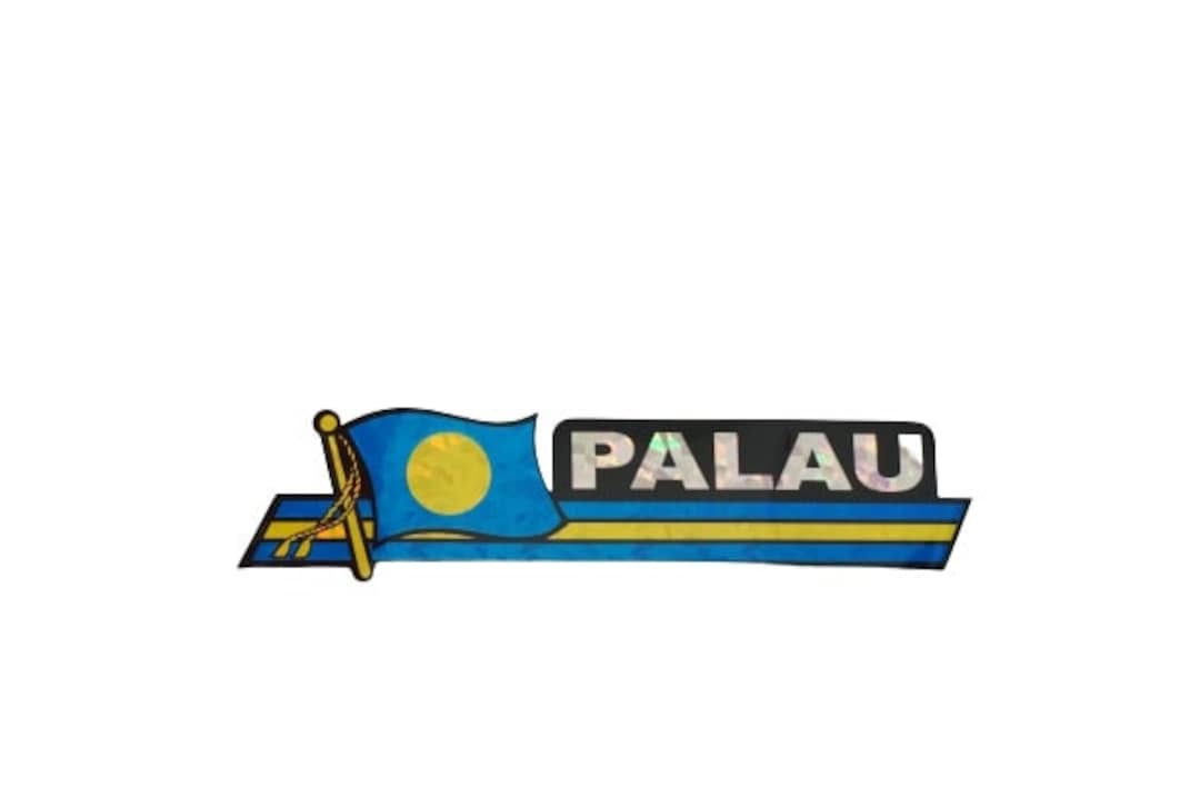 Palau Bumper Sticker / Palau Flag Sticker / 3 X 11 3/4 Palau Bumper ...