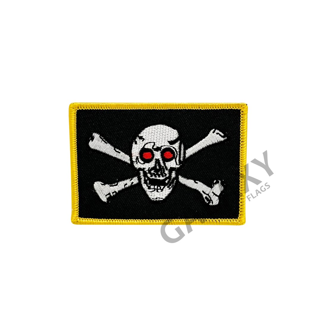 Skull With Red Eyes Patch Patch / Skull Flag Patch / Iron - on or Sew ...
