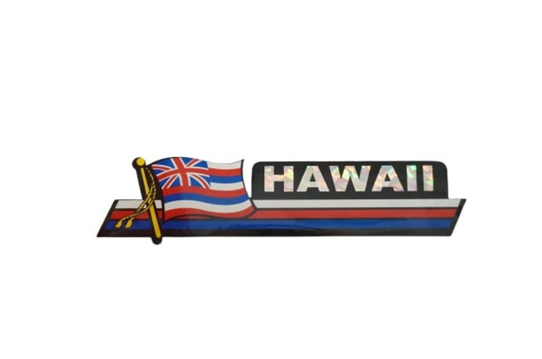 Hawaii Bumper Sticker / Hawaii Flag Sticker / "3 X 11 3/4" Hawaii ...