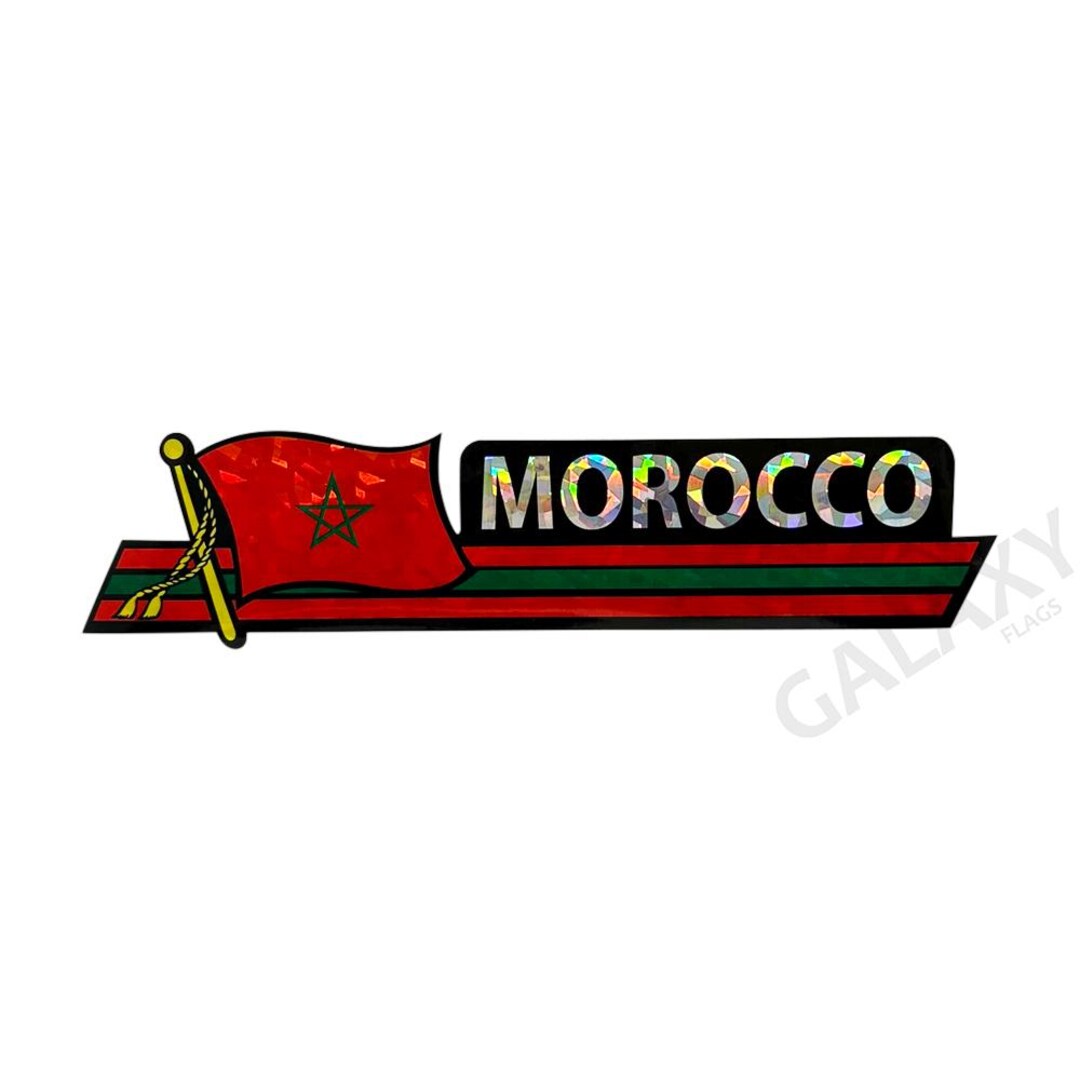 Morocco Bumper Sticker / Morocco Flag Sticker / "3 X 11 3/4" Morocco ...
