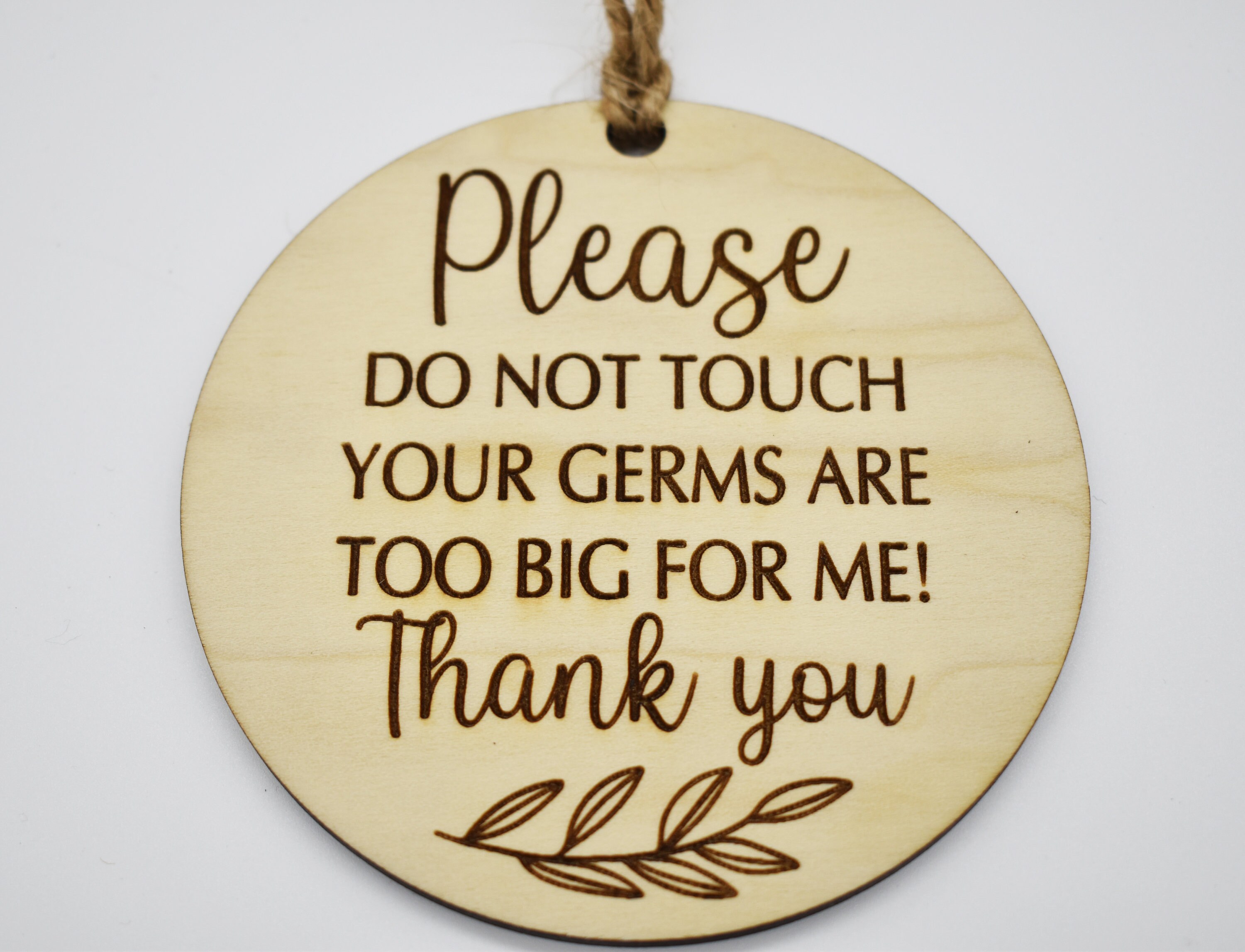 Car seat Germ Sign/ Baby Germ Sign/ Germs Are Too Big Tag | Etsy