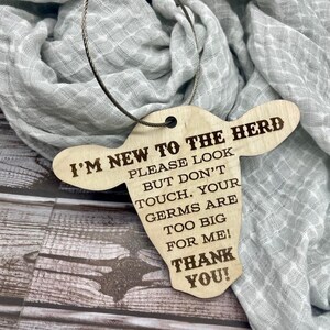 Car Seat Germ Sign/new to the Herd Germ Tag/your Germs Are Too Big Sign ...