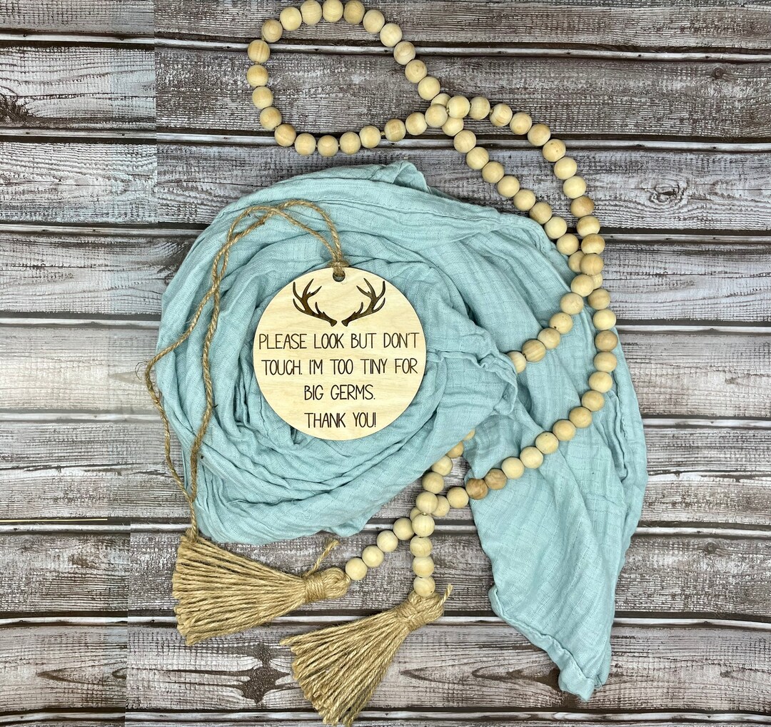 Car Seat Germ Sign/deer Baby Germ Sign/antler Germs Are Too Big Tag - Etsy