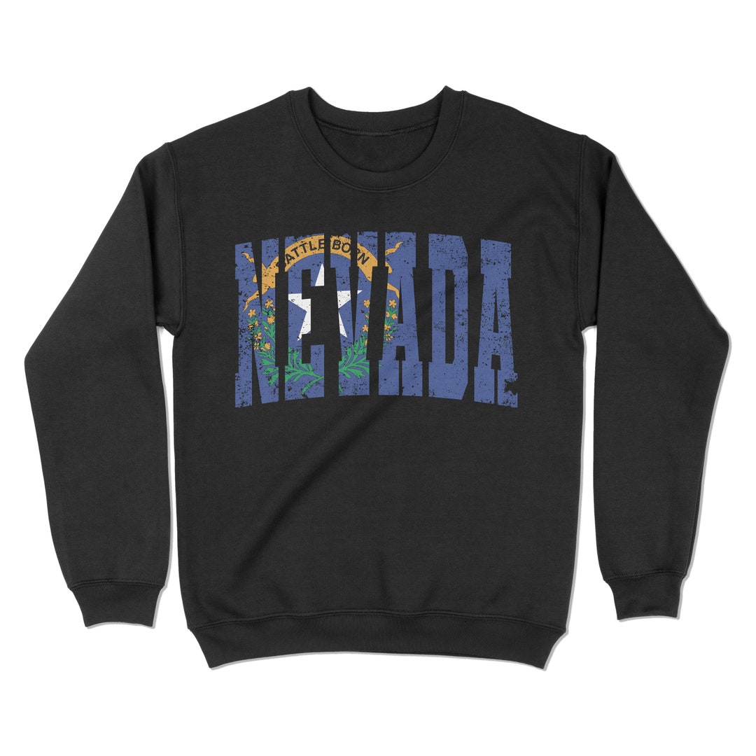 Nevada Flag Vintage Distressed Nevada Sweatshirt Carson City, Nevada ...