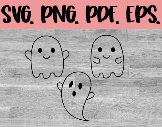 Cute Halloween Ghosts SVG PNG - Etsy