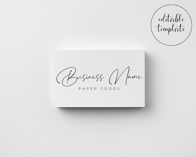 Editable Business Card, Minimalist Card DIY, Minimal Business Card ...