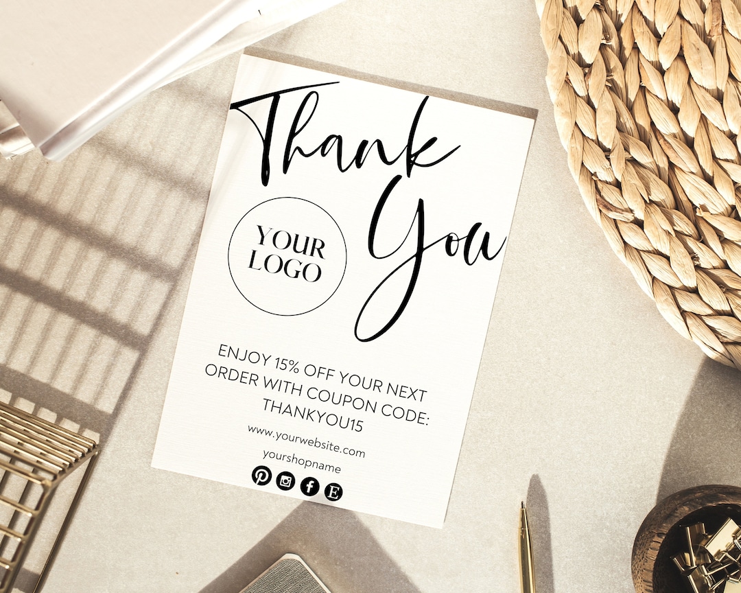 EDITABLE Thank You Small Business Minimal DIY Template, Digital ...
