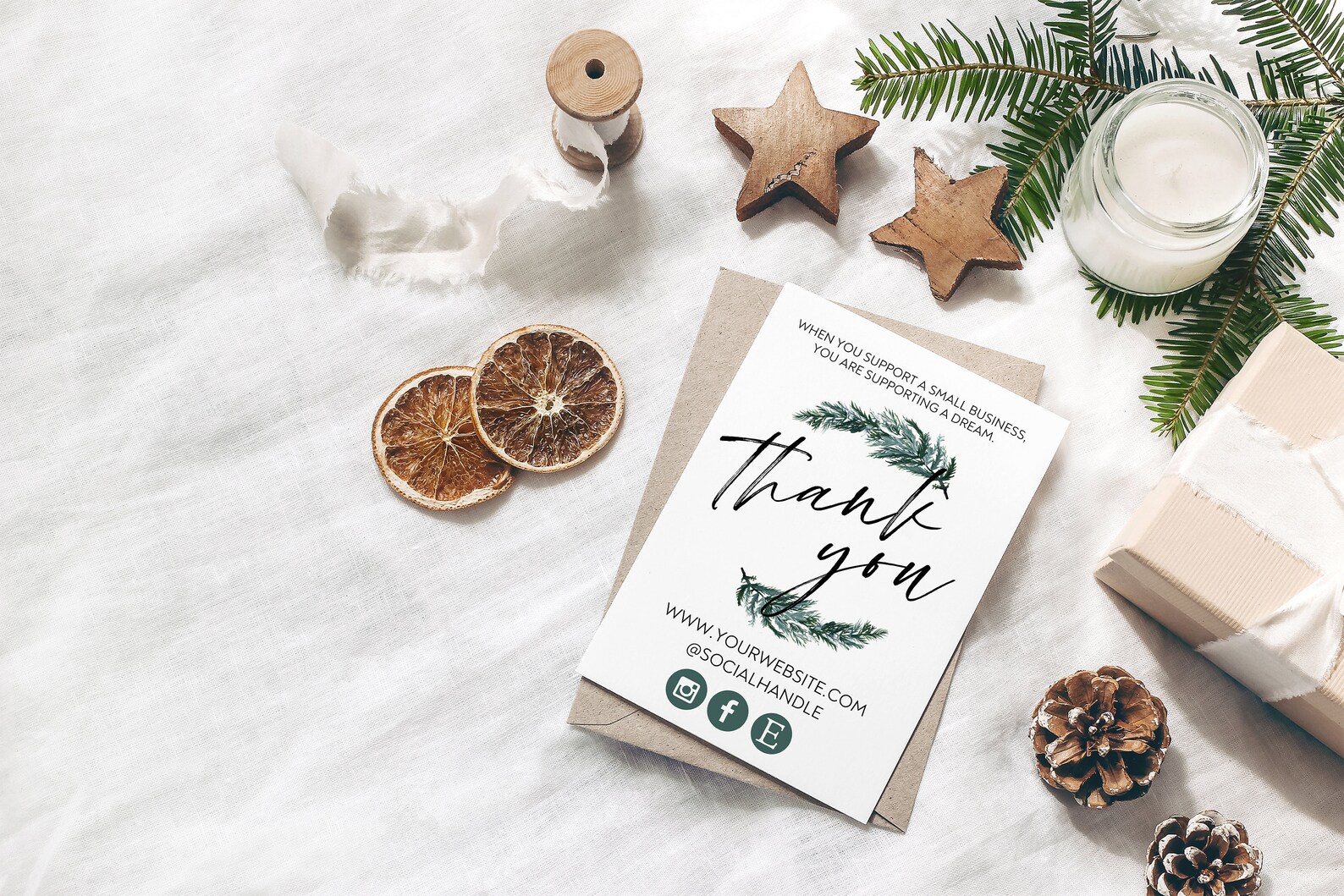 Christmas Thank You Cards Printable Thank You Card Template | Etsy