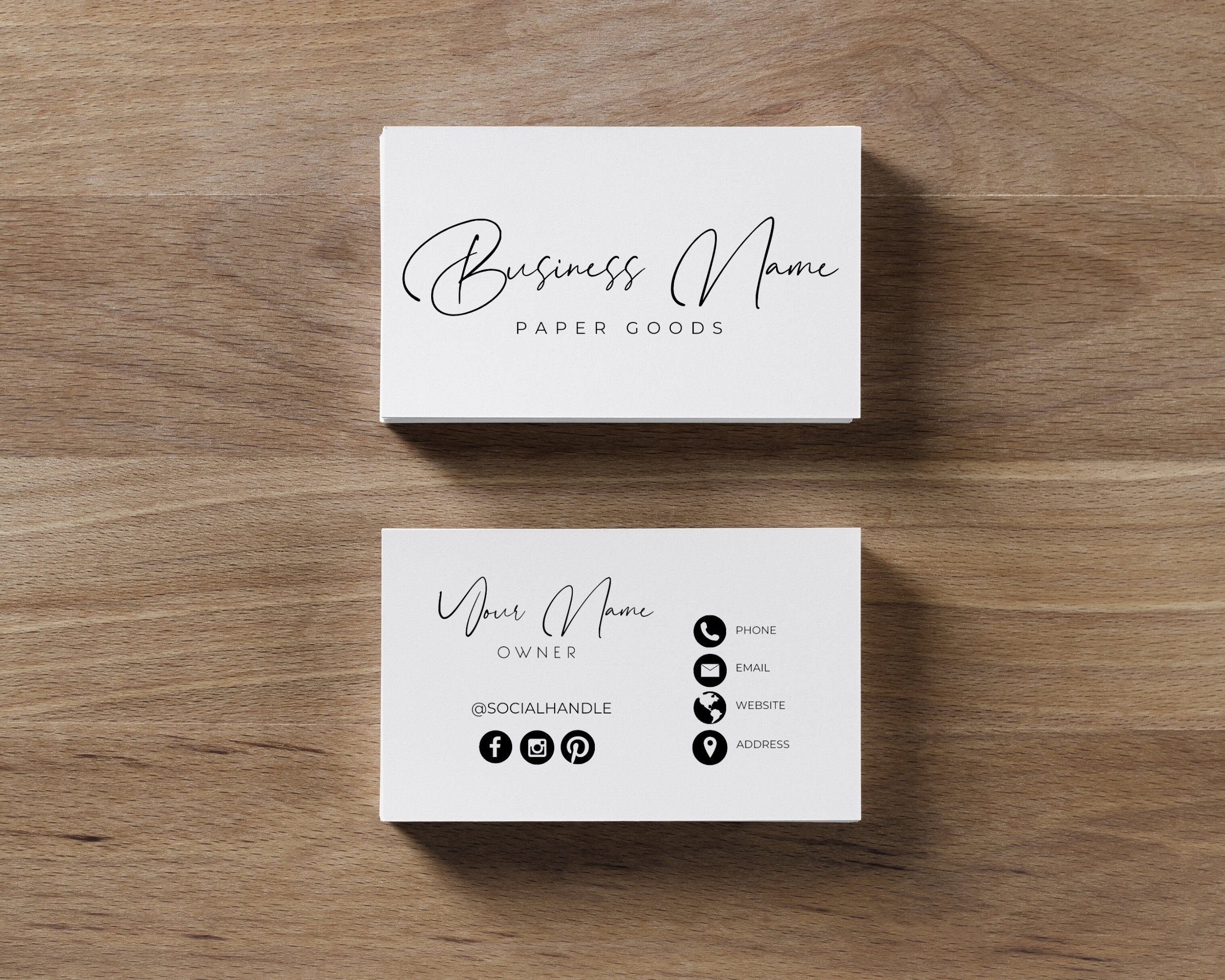 Editable Business Card, Minimalist Card DIY, Minimal Business Card ...