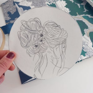 STICK AND STITCH. 2 Stickers to Embroider. Celia. Sizes: 14 and 19 Cm ...