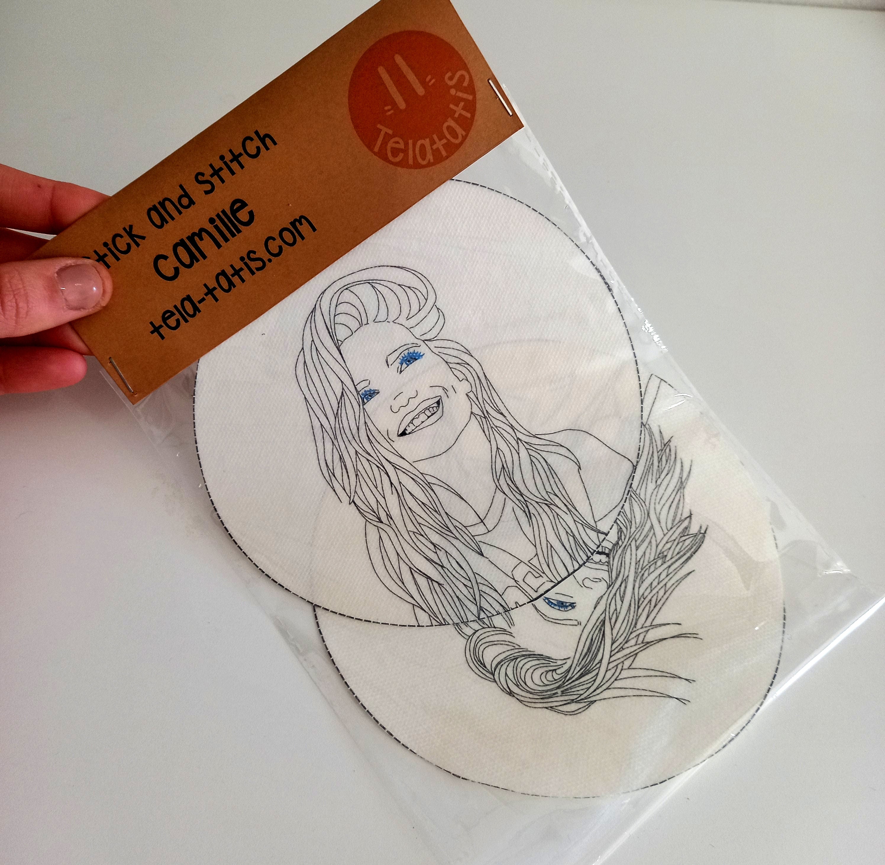 STICK AND STITCH. 2 Stickers to Embroider. Camille. Choose Size:14 or ...