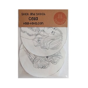STICK AND STITCH. 2 Stickers to Embroider. Celia. Sizes: 14 and 19 Cm ...